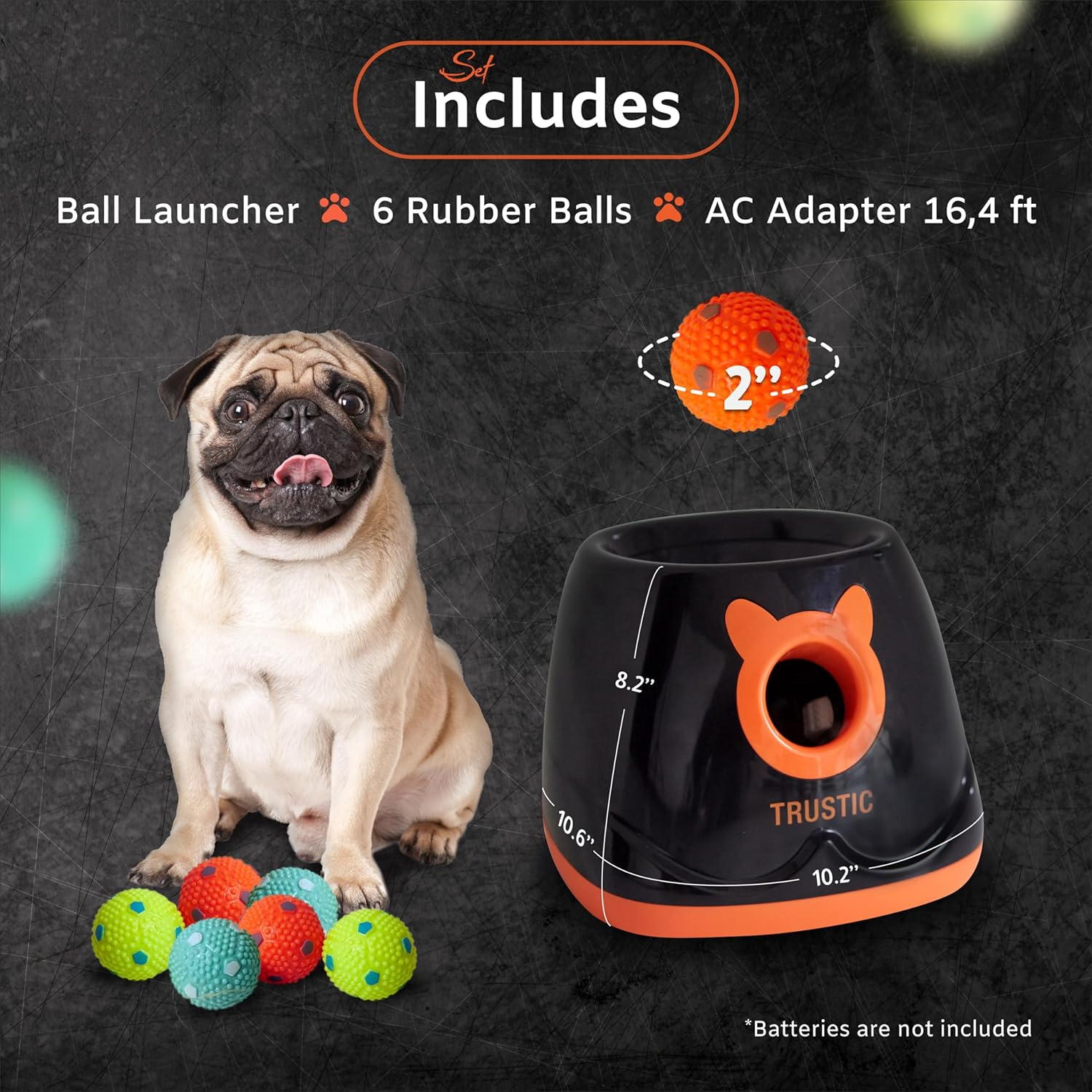 Automatic dog ball launcher adjustable range- DogToyJoy