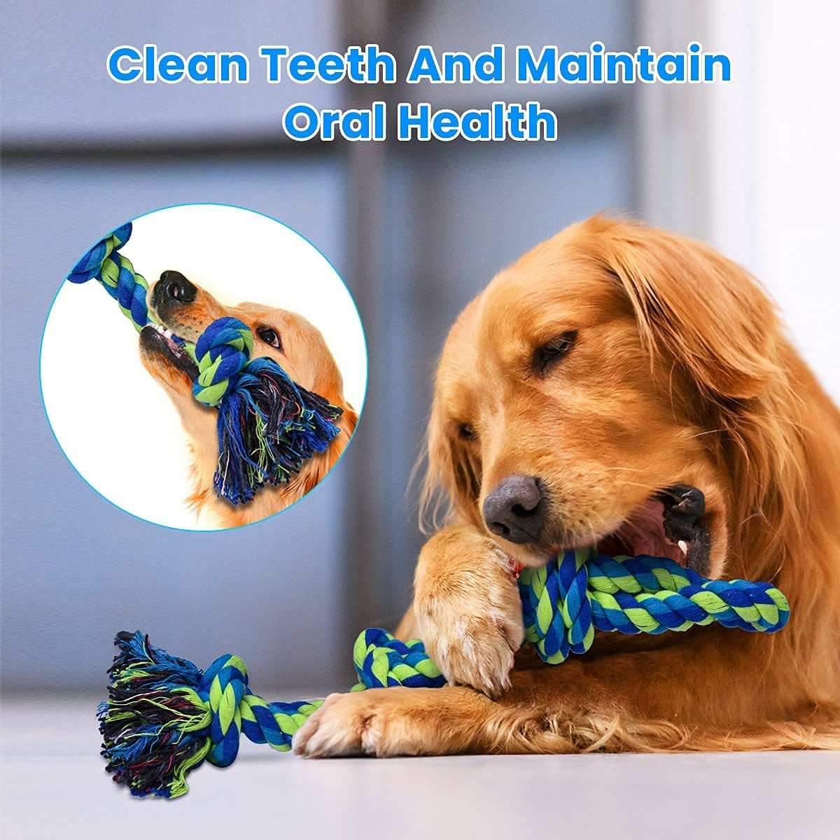 Heavy-duty dog rope toys aggressive chewers- DogToyJoy