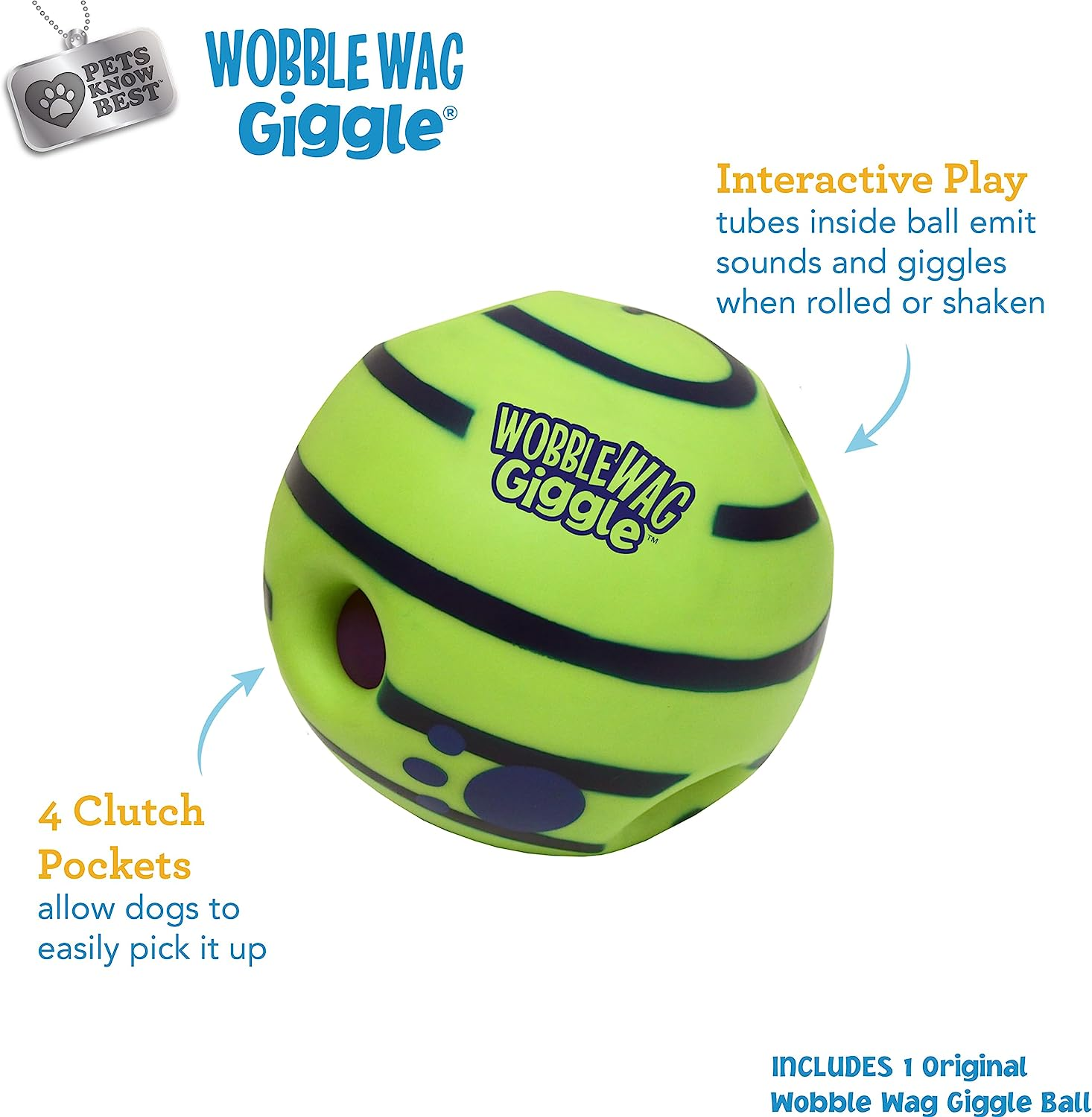 Interactive dog ball with fun giggle sounds- DogToyJoy